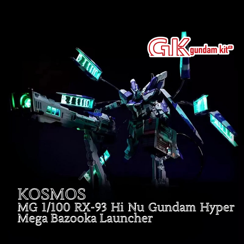 Kosmos MG 1/100 RX-93 Hi Nu Gundam Hyper Mega Bazooka Launcher RGB LED ...
