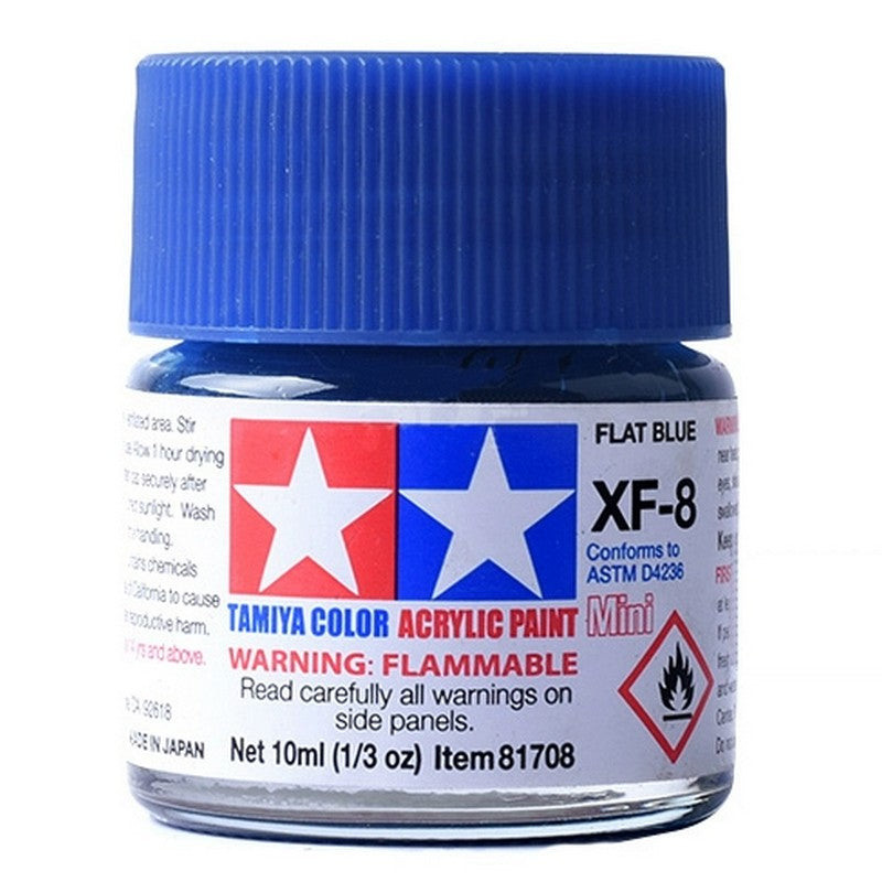 Tamiya 81708 Acrylic Paint Mini XF-8 Flat Blue – GKgundamkit ...