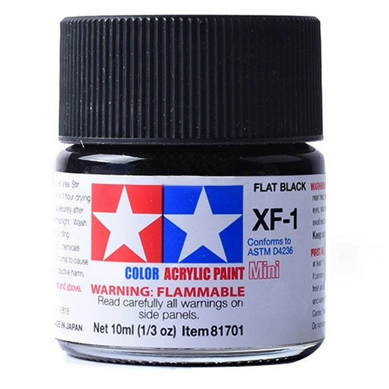 Tamiya 81701 Acrylic Paint Mini XF-1 Flat Black – GKgundamkit ...